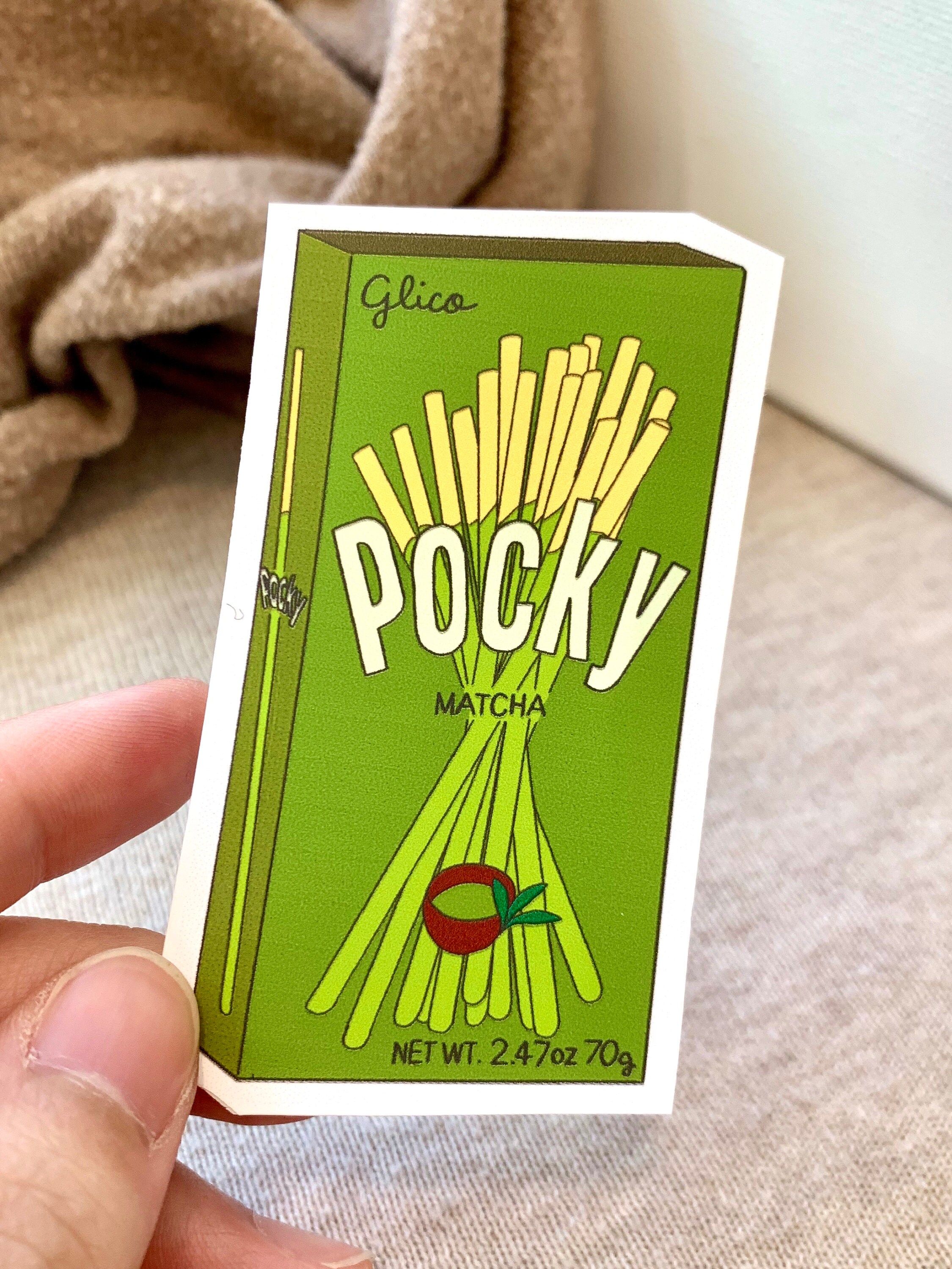 Matcha Pocky Sticker Asian Snack Sticker Laptop Decal Green - Etsy