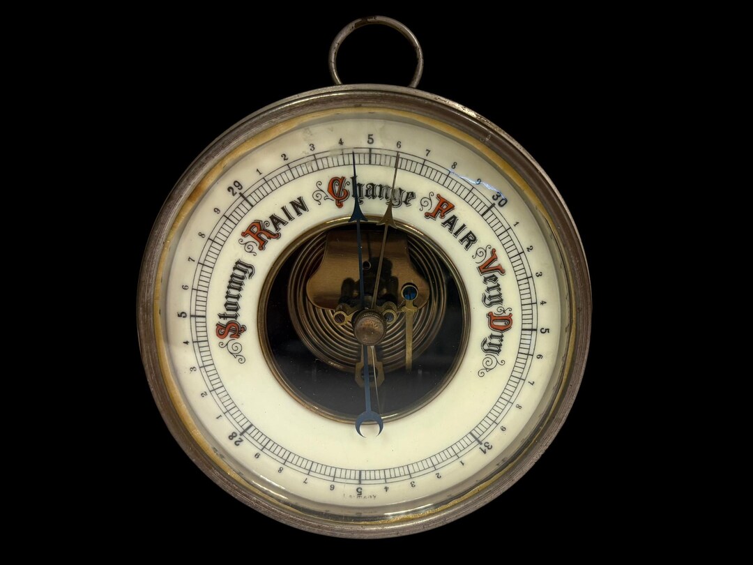 Vintage Tabletop Barometer: Germany Face, Silvertone Metal - Etsy