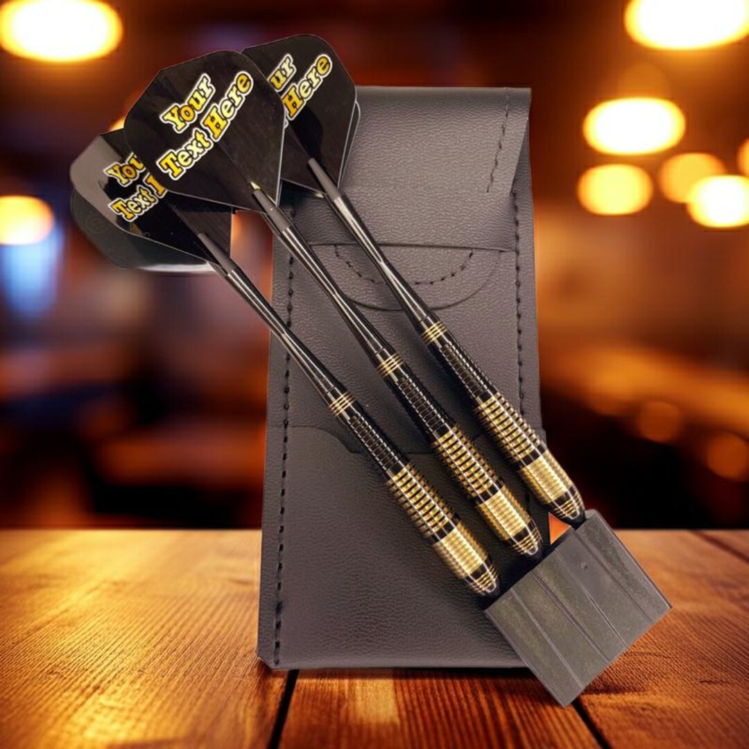 Personalised Deluxe Darts Gift Set - With Custom Printed Dart Flights ...