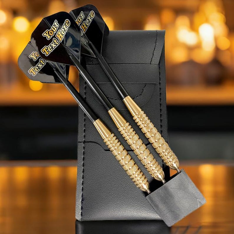 Personalised Darts Gift Set - With Custom Printed Text Flights - Etsy