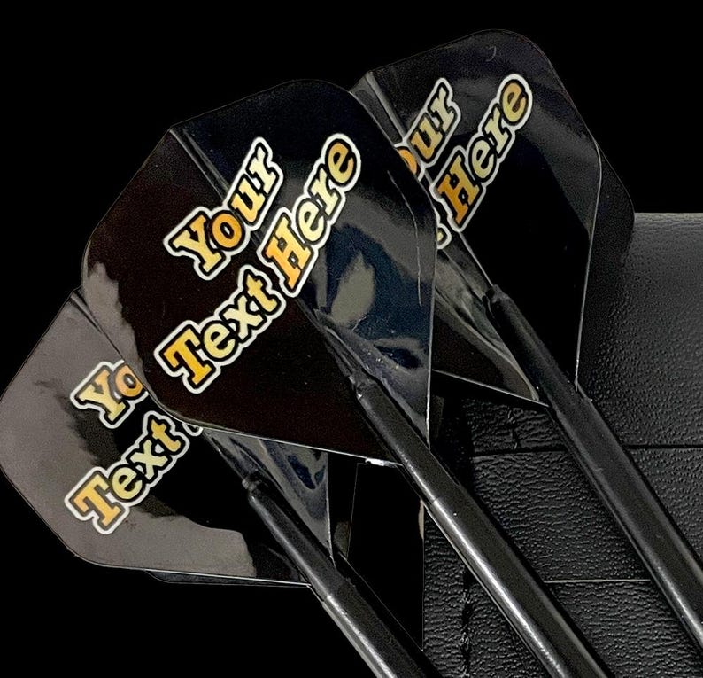 Personalised Darts Gift Set - With Custom Printed Text Flights - Etsy