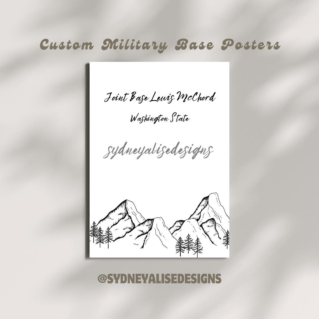 Custom Military Base Poster – Minimalist Black & White Line Art ...
