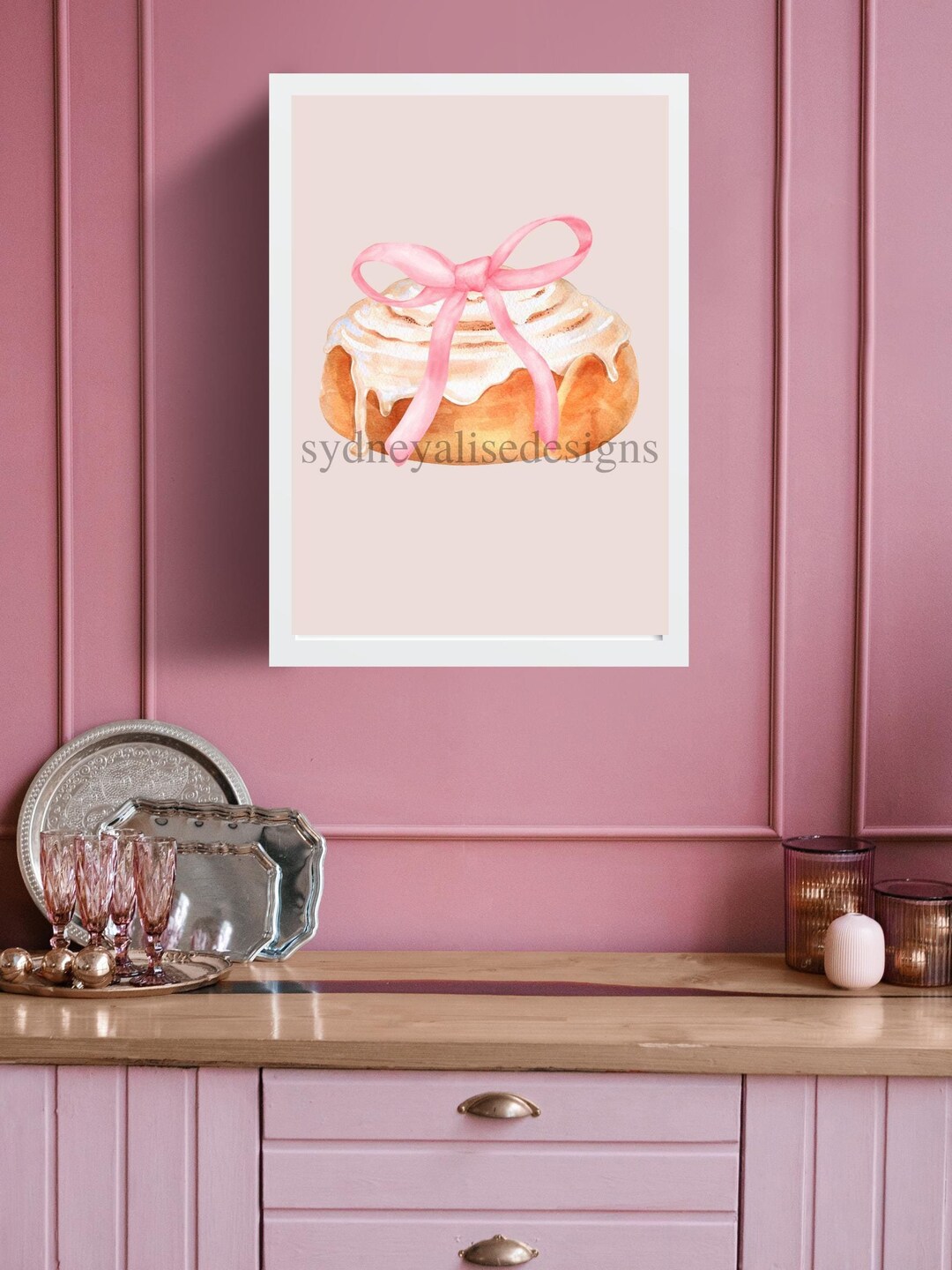 Coquette Bow-inspired Pastry Digital Print | Cute Bakery Art ...
