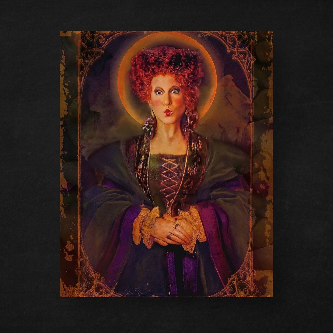 Winifred Sanderson Art Print: Hocus Pocus Portrait, Eclectic Halloween ...