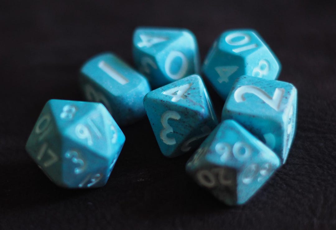 Blue Jesmo Prototype - Set of 7 Handmade RPG Dice (free Shipping) - Etsy
