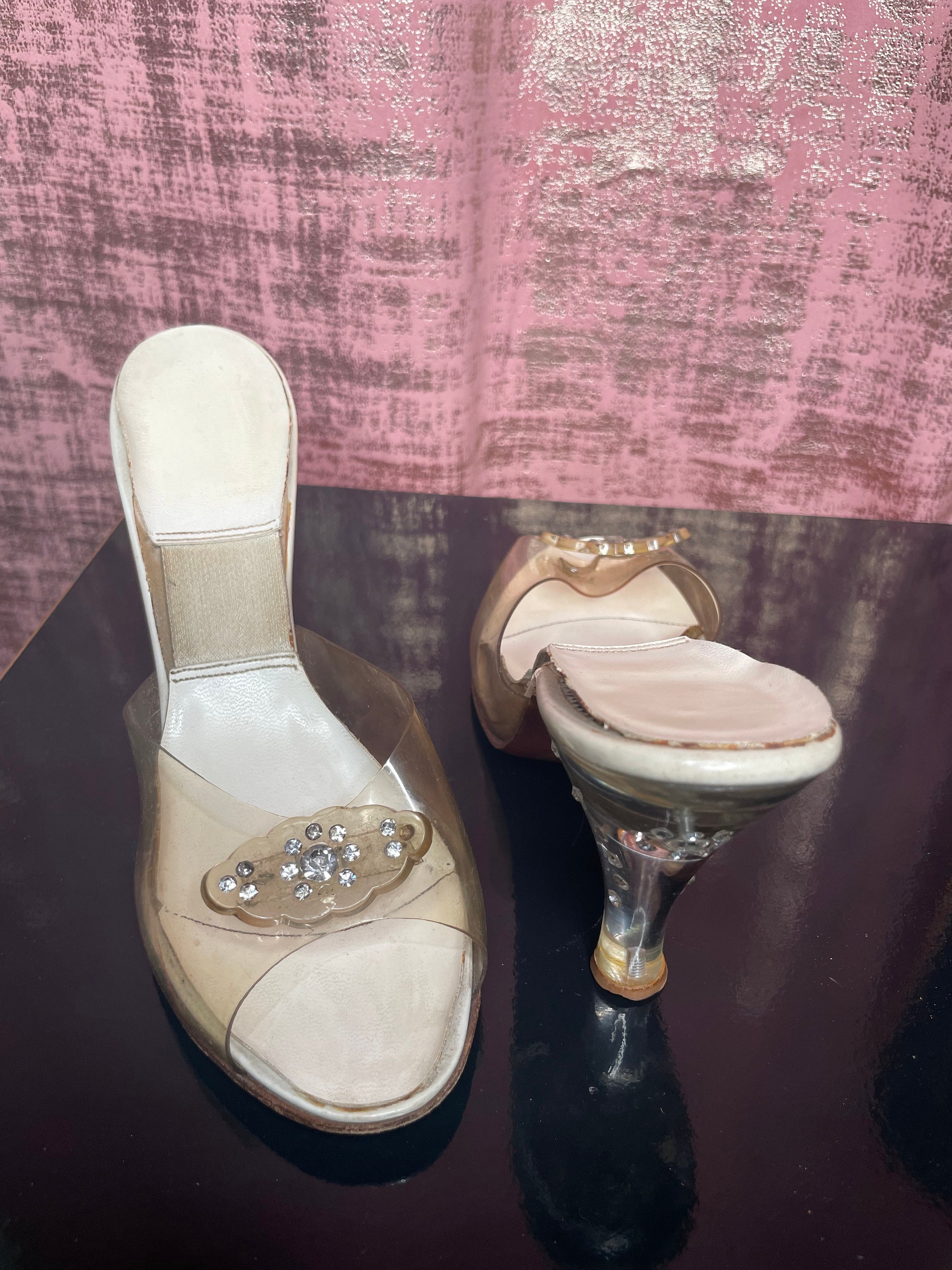1950s Lucite Rhinestone Cinderella Springolator Heels - Etsy