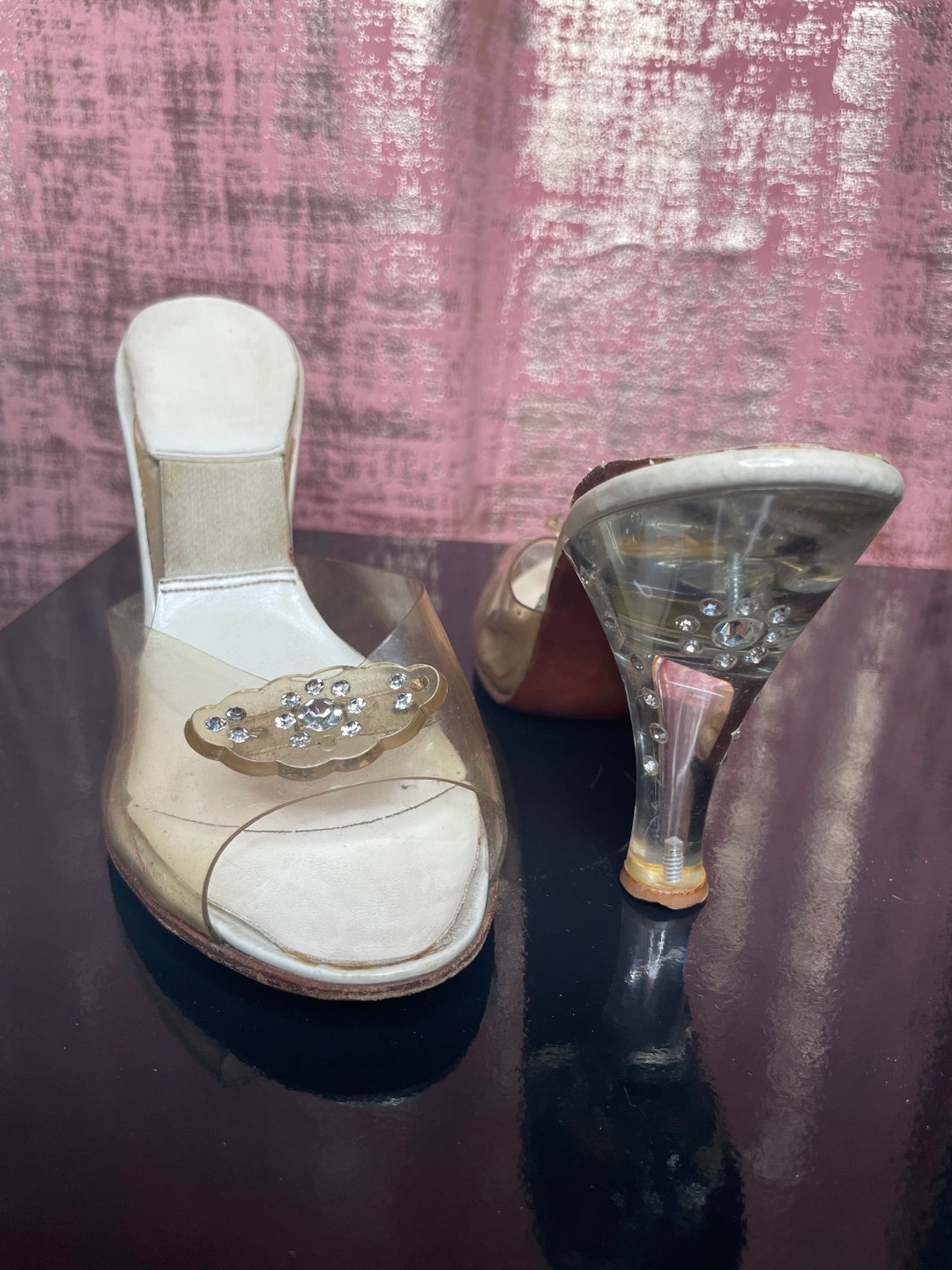 1950s Lucite Rhinestone Cinderella Springolator Heels - Etsy