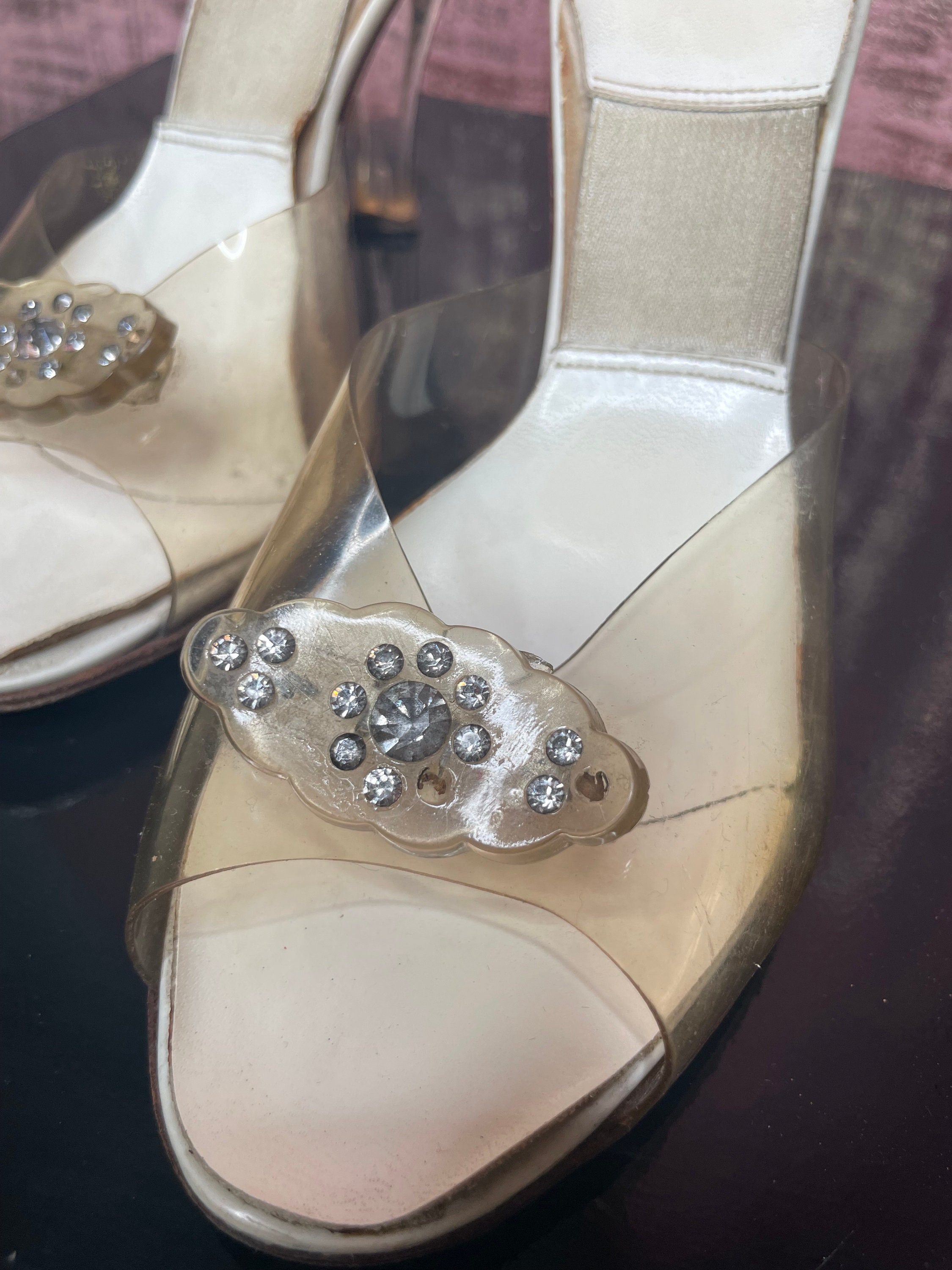 1950s Lucite Rhinestone Cinderella Springolator Heels - Etsy
