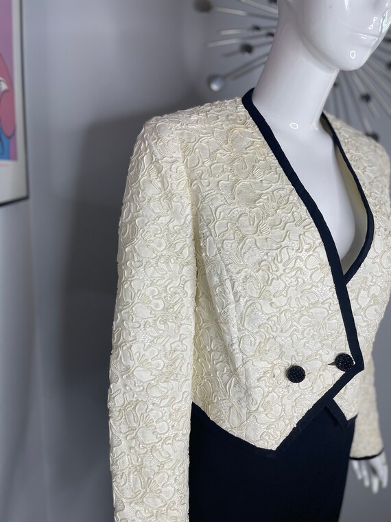 Vintage 1980s Designer Suit David Hayes Skirt Set Bla… - Gem