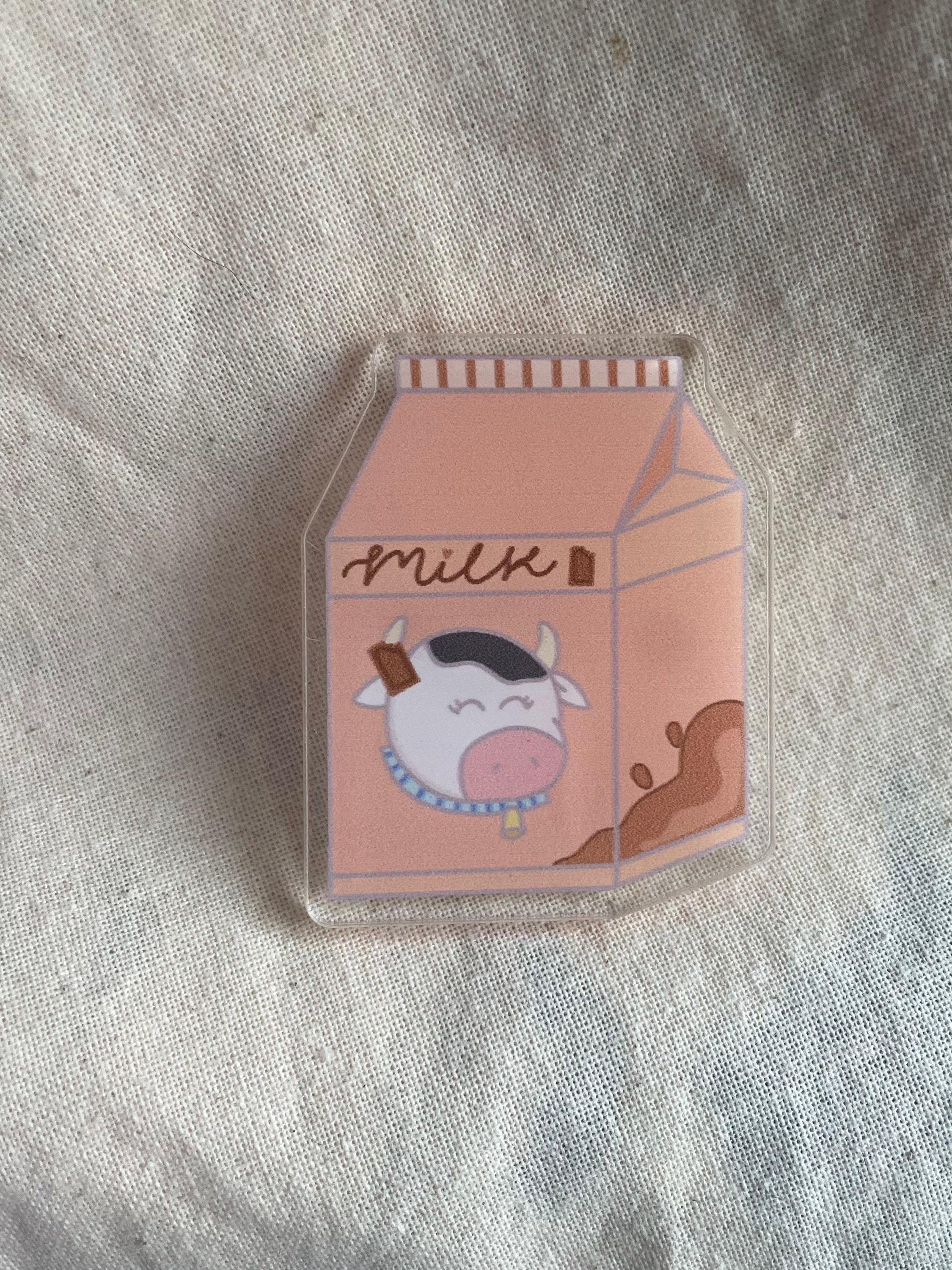 Milk Carton Acrylic Pin Etsy