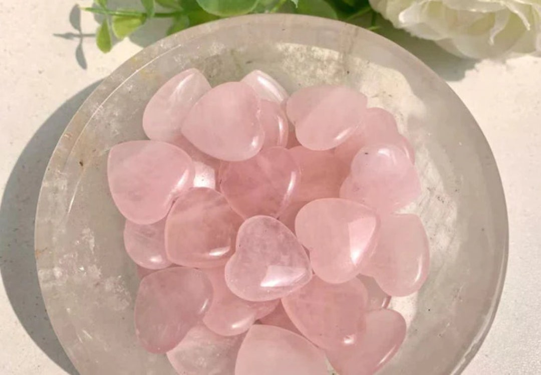 Mini Rose Quartz Heart - Etsy