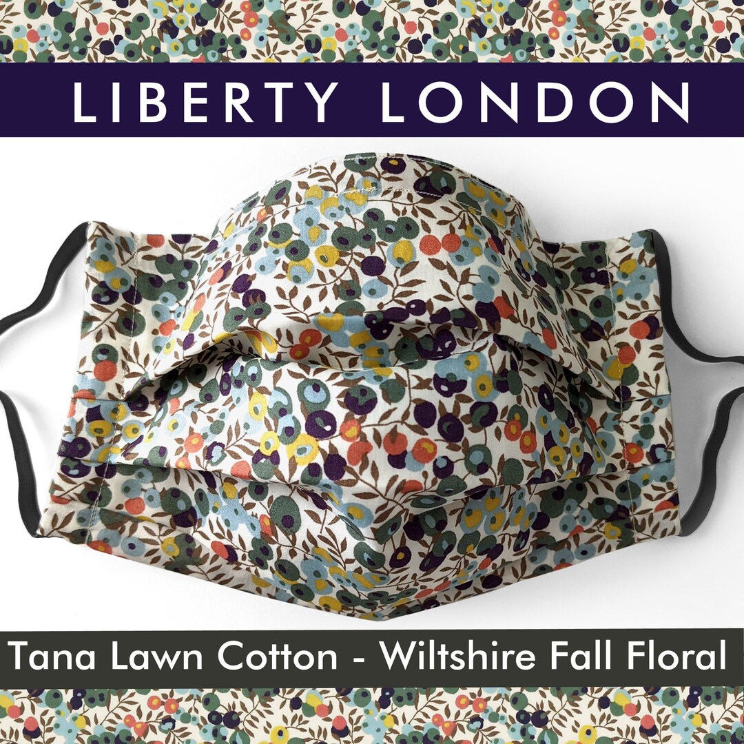 Liberty London Face Mask Wiltshire C Floral Nose Wire, Filter Pocket ...