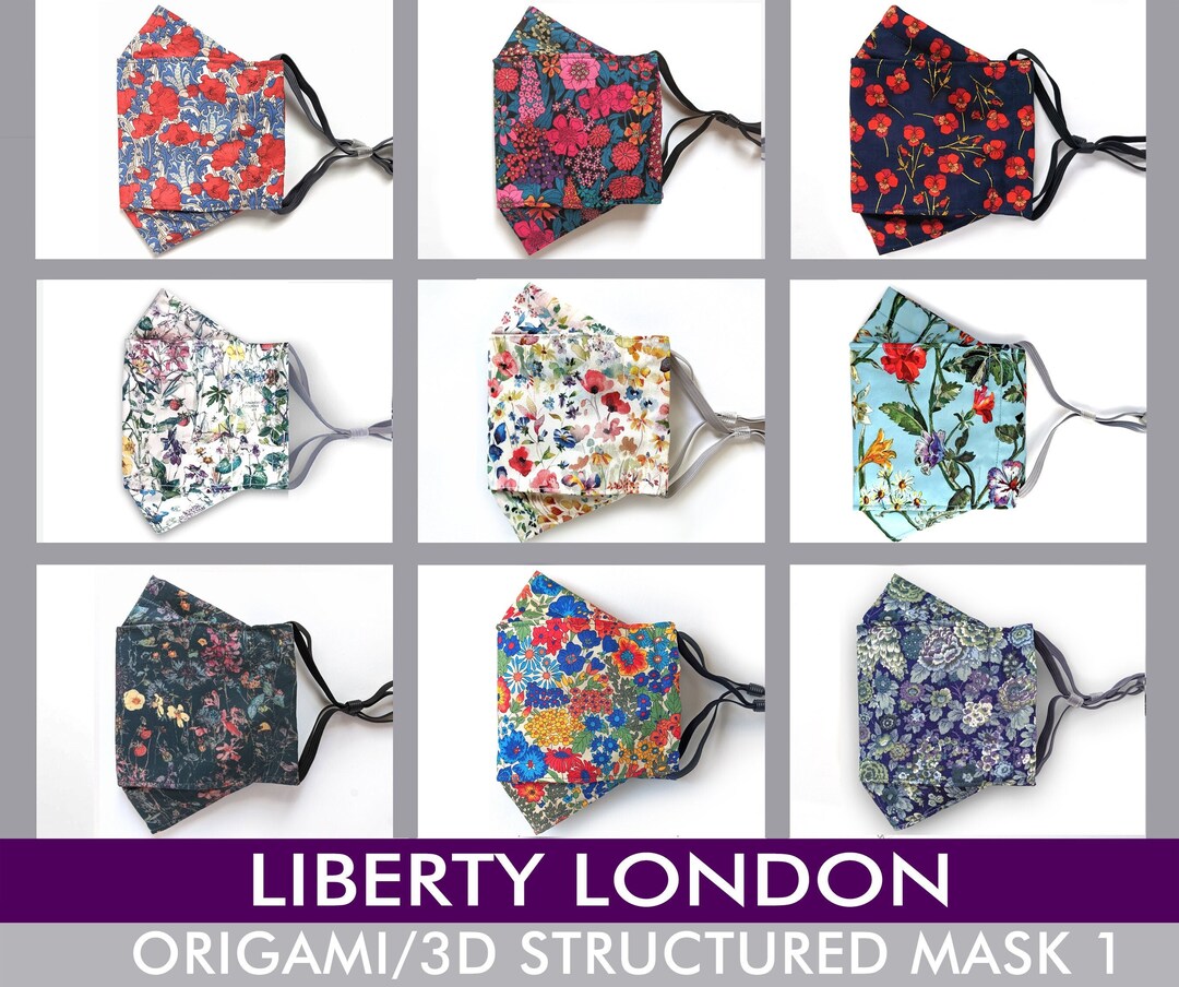 Origami 3D Cloth Face Mask Choose From 70 Liberty London Tana Lawn ...