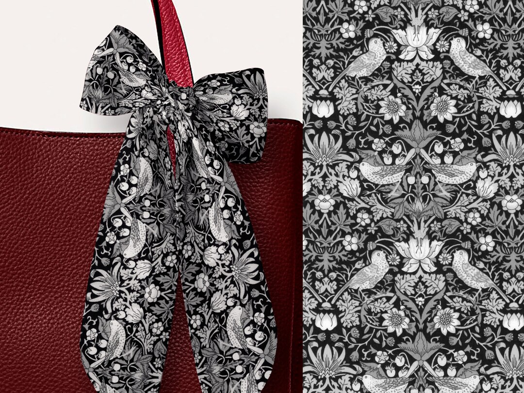 Liberty London Scarf - Purse-hair-neck -strawberry Thief Black & White ...