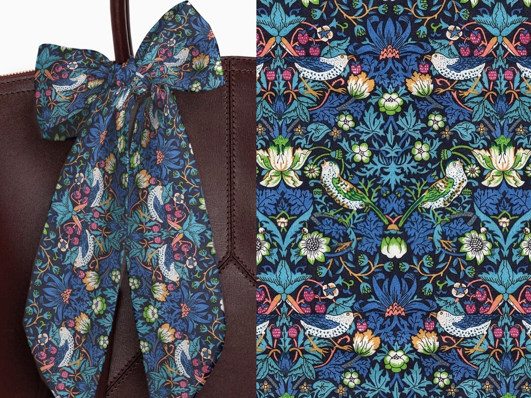 Liberty London Skinny Scarf: Strawberry Thief, William Morris, Tie ...
