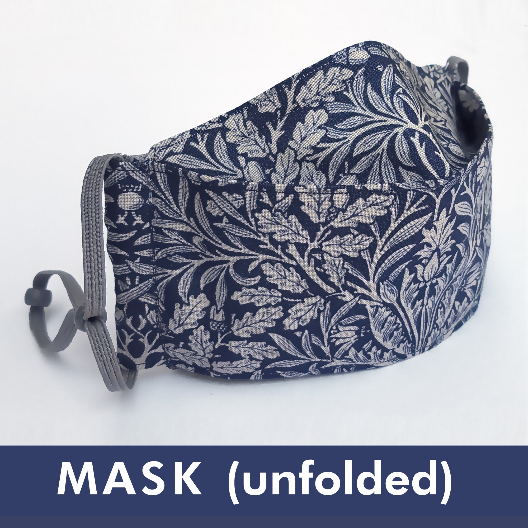 Origami/3d Fitted Face Mask William Morris acorn & | Etsy