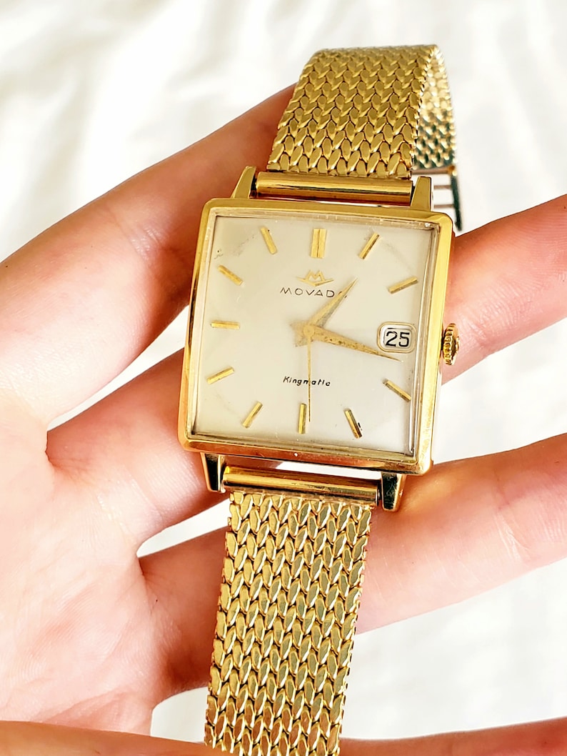 Movado 14k Solid Gold Men's Watch | Etsy