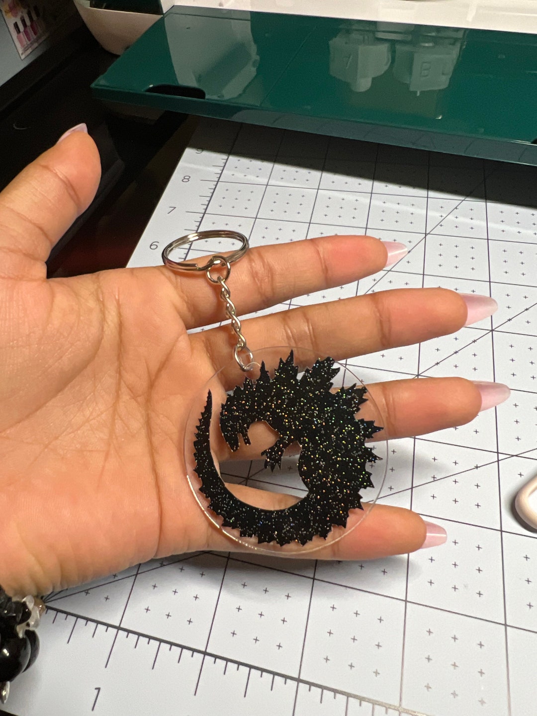 Godzilla Keychain - Etsy