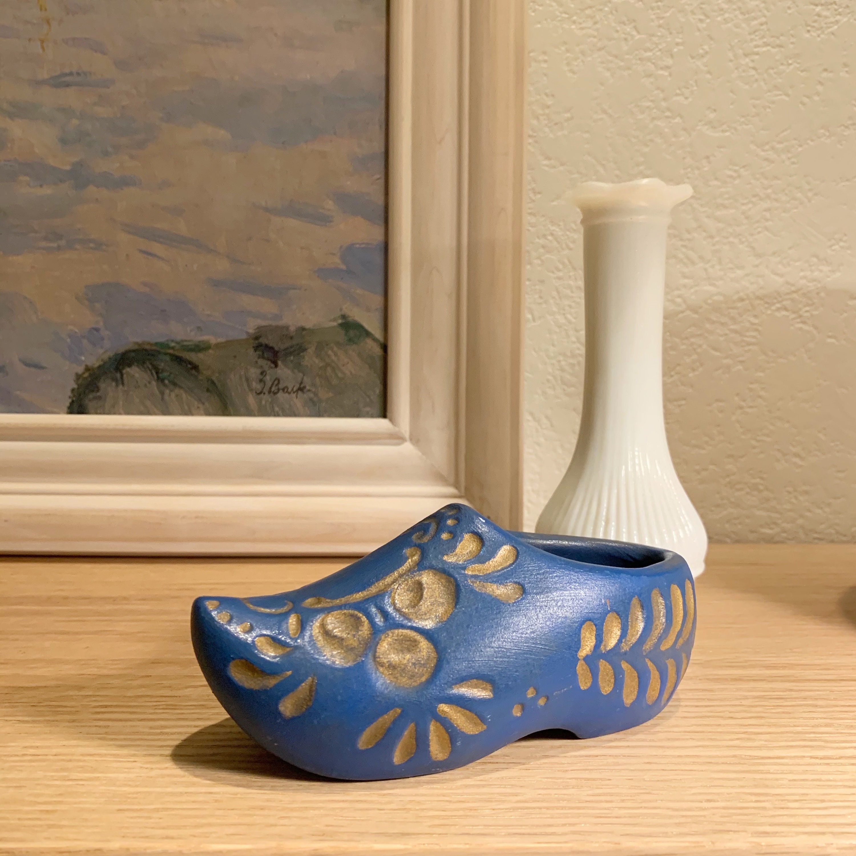 Collectable Dutch Ceramic Clog-rare Ceramic Dutch Clog-blue Clog ...
