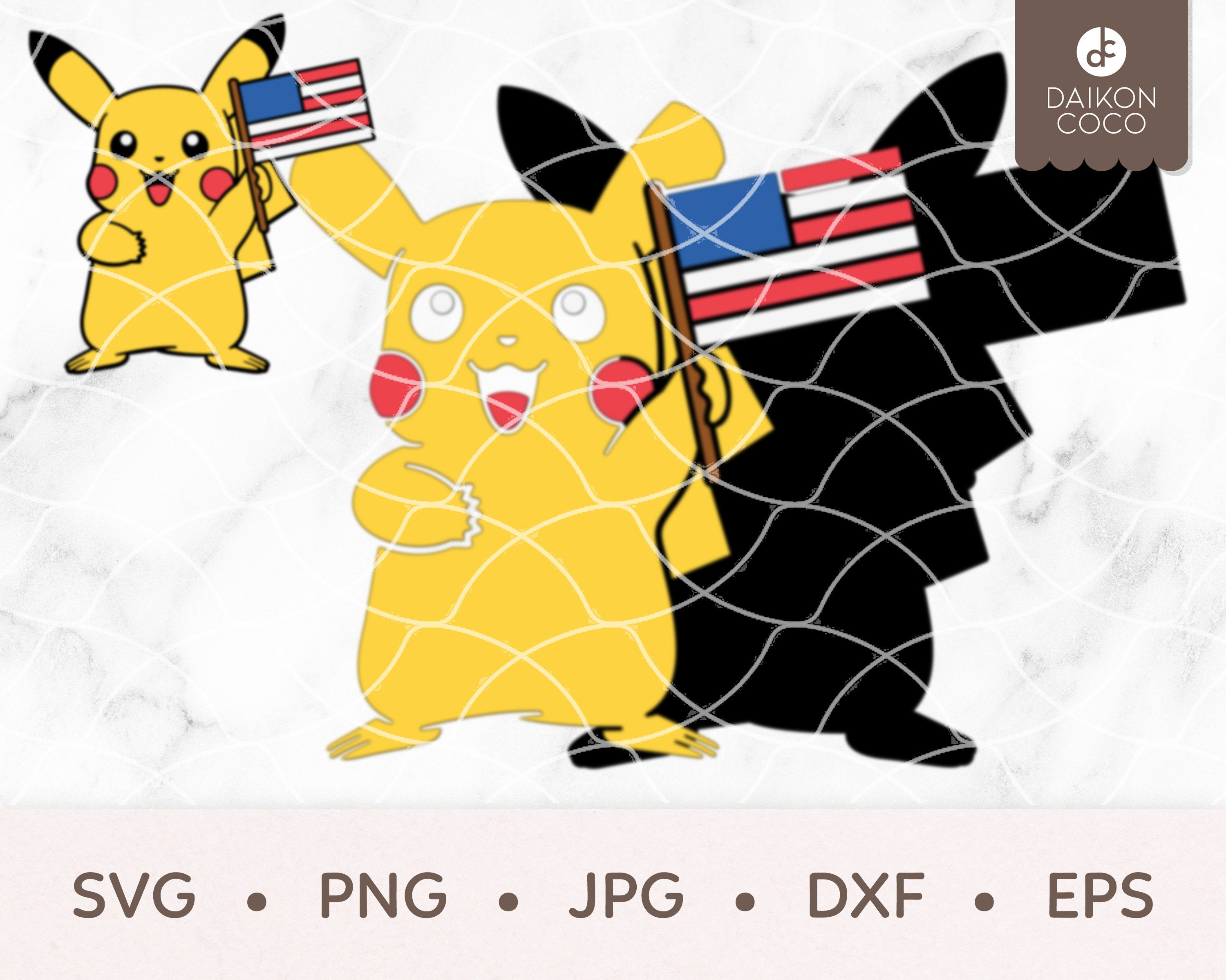 Pikachu 4th of July SVG, Pikachu Independence Day SVG, Pokemon July 4th ...