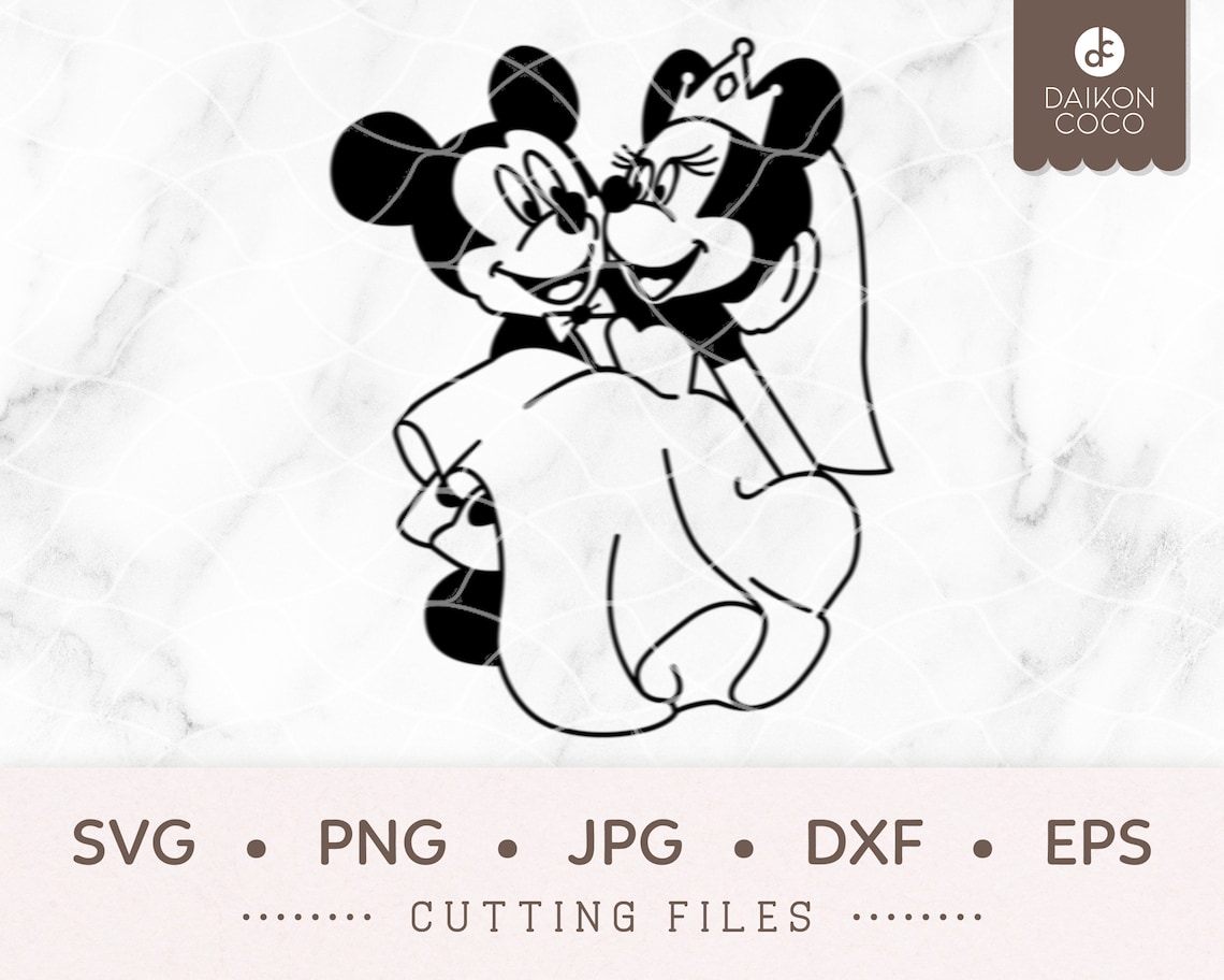 Mickey and Minnie Wedding SVG Disney Love Bride Groom | Etsy