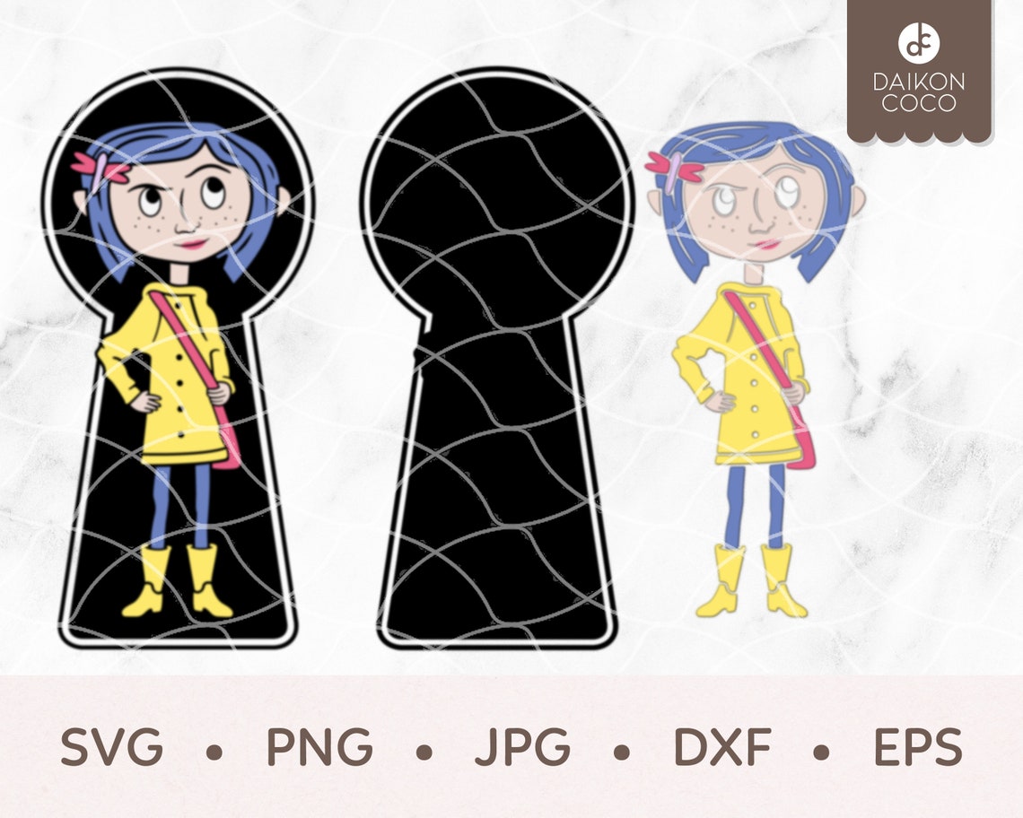 Coraline SVG, Coraline Keyhole SVG, Coraline Raincoat SVG, Layered Svg ...