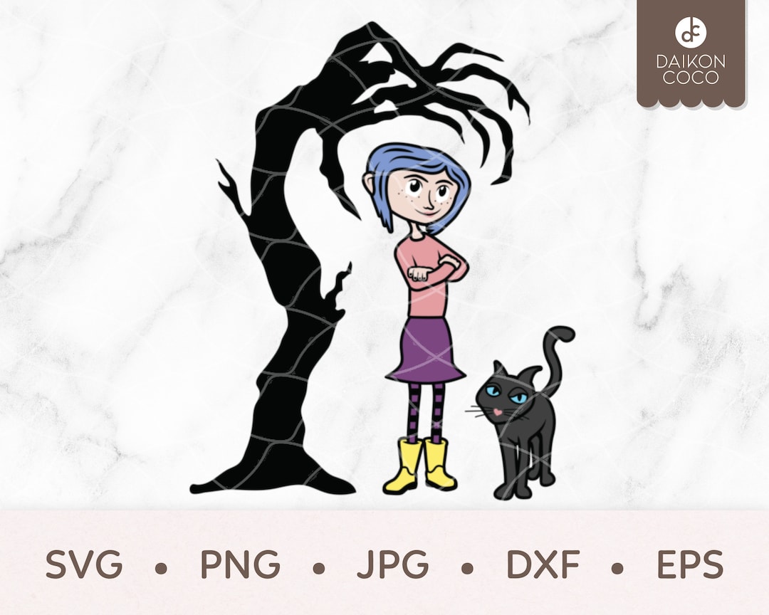 Coraline SVG, Coraline With Cat SVG, Scary Claw Tree, Svg Png Jpg Dxf ...