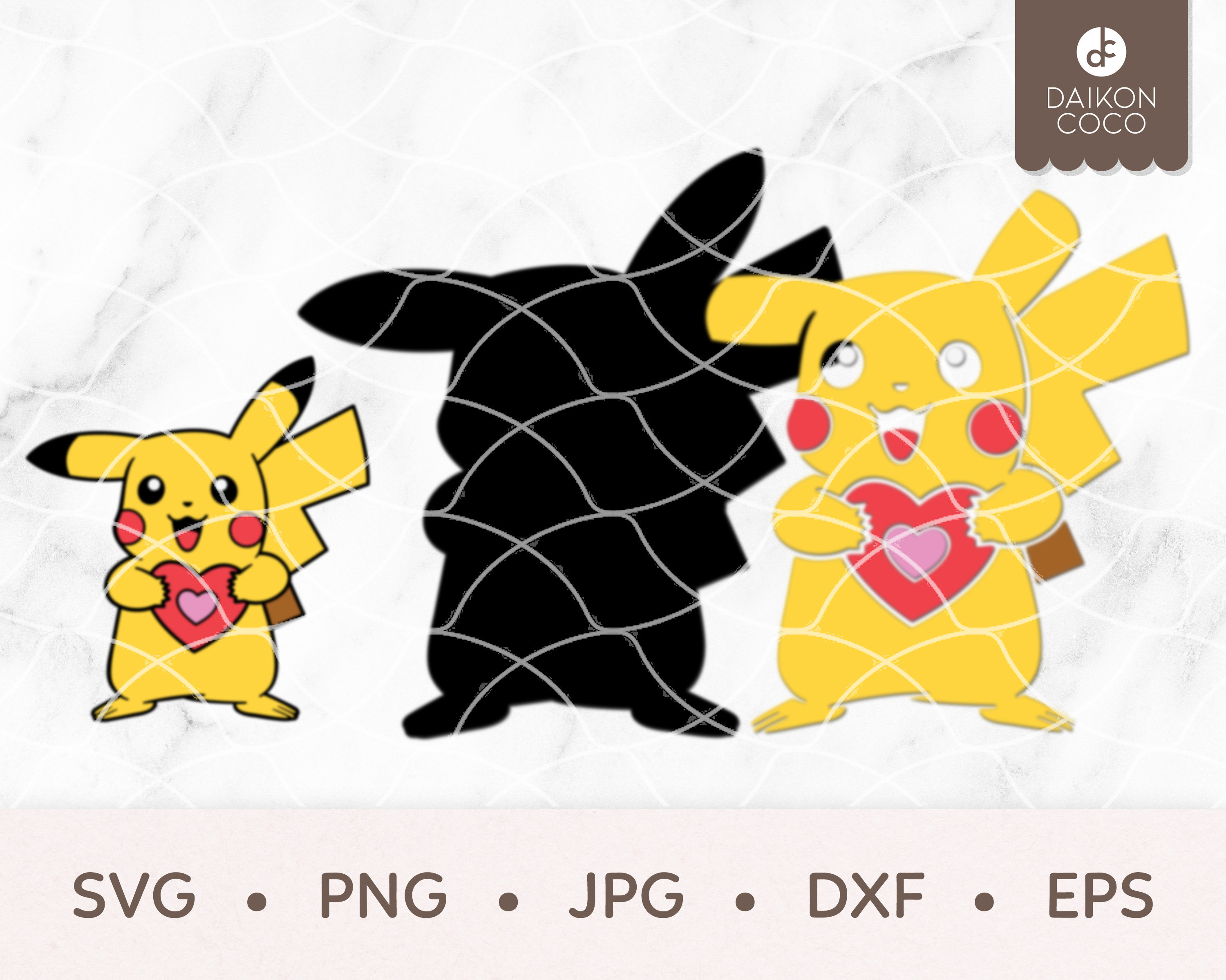 Pikachu Valentine SVG, Pikachu Heart SVG, Holding Heart SVG, Love, Svg ...