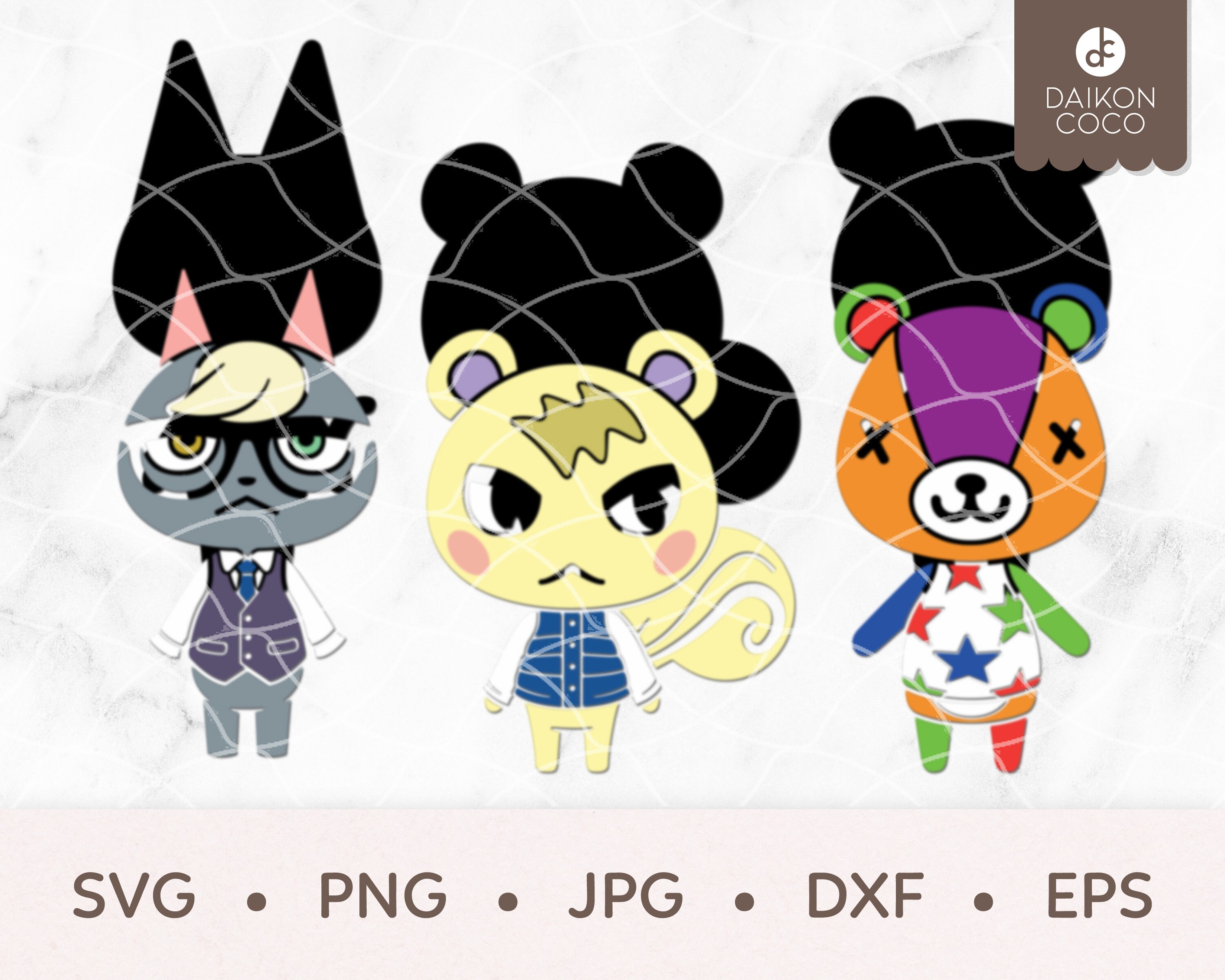 Animal Crossing Villagers SVG Layered & Outlined Raymond | Etsy