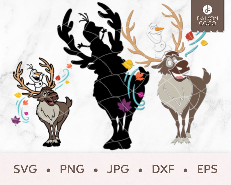 Olaf and Sven SVG, Olaf Autumn Leaves SVG, Frozen Autumn Wind SVG, Svg ...