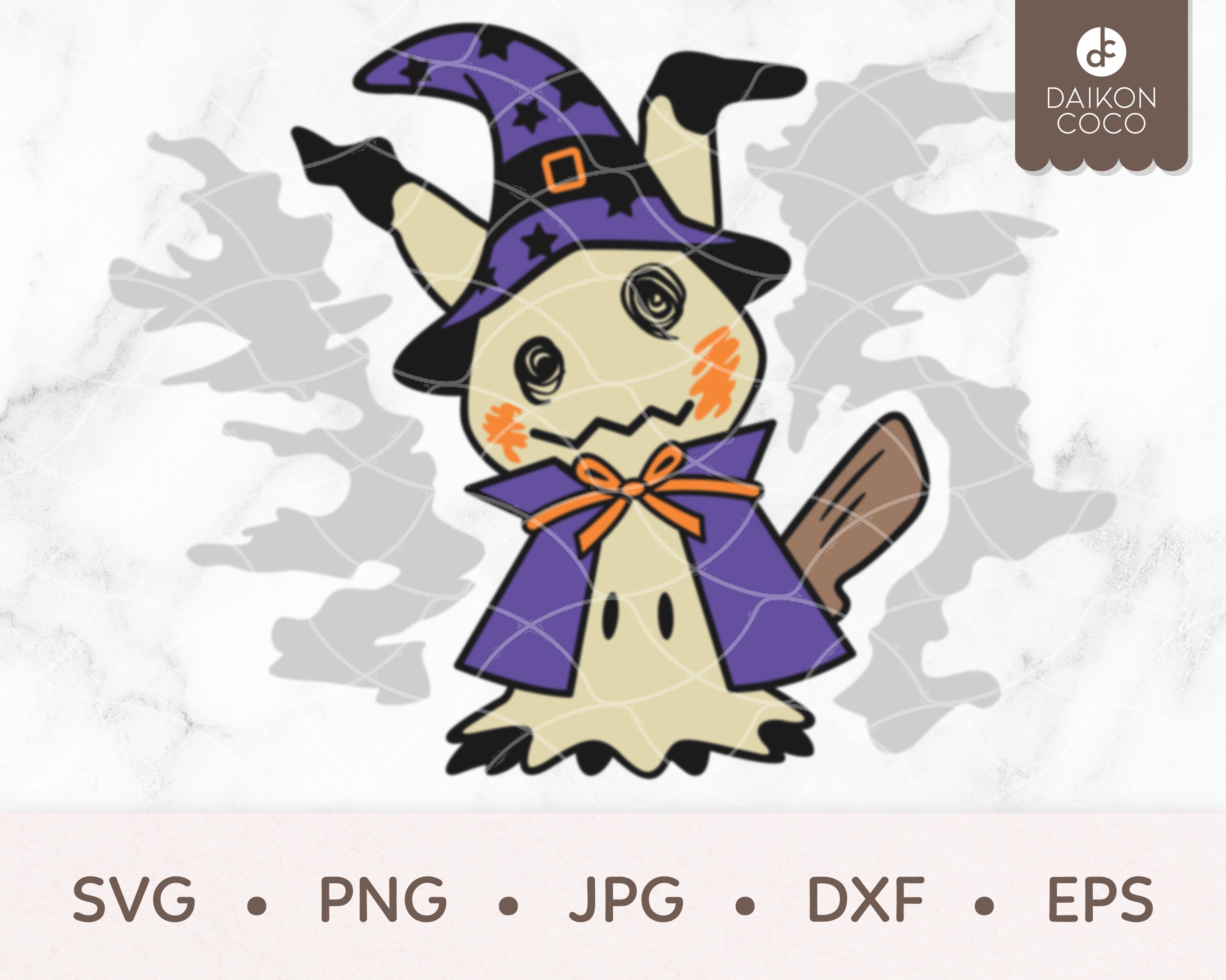 Mimikyu SVG Mimikyu Halloween SVG Mimikyu Wizard svg | Etsy