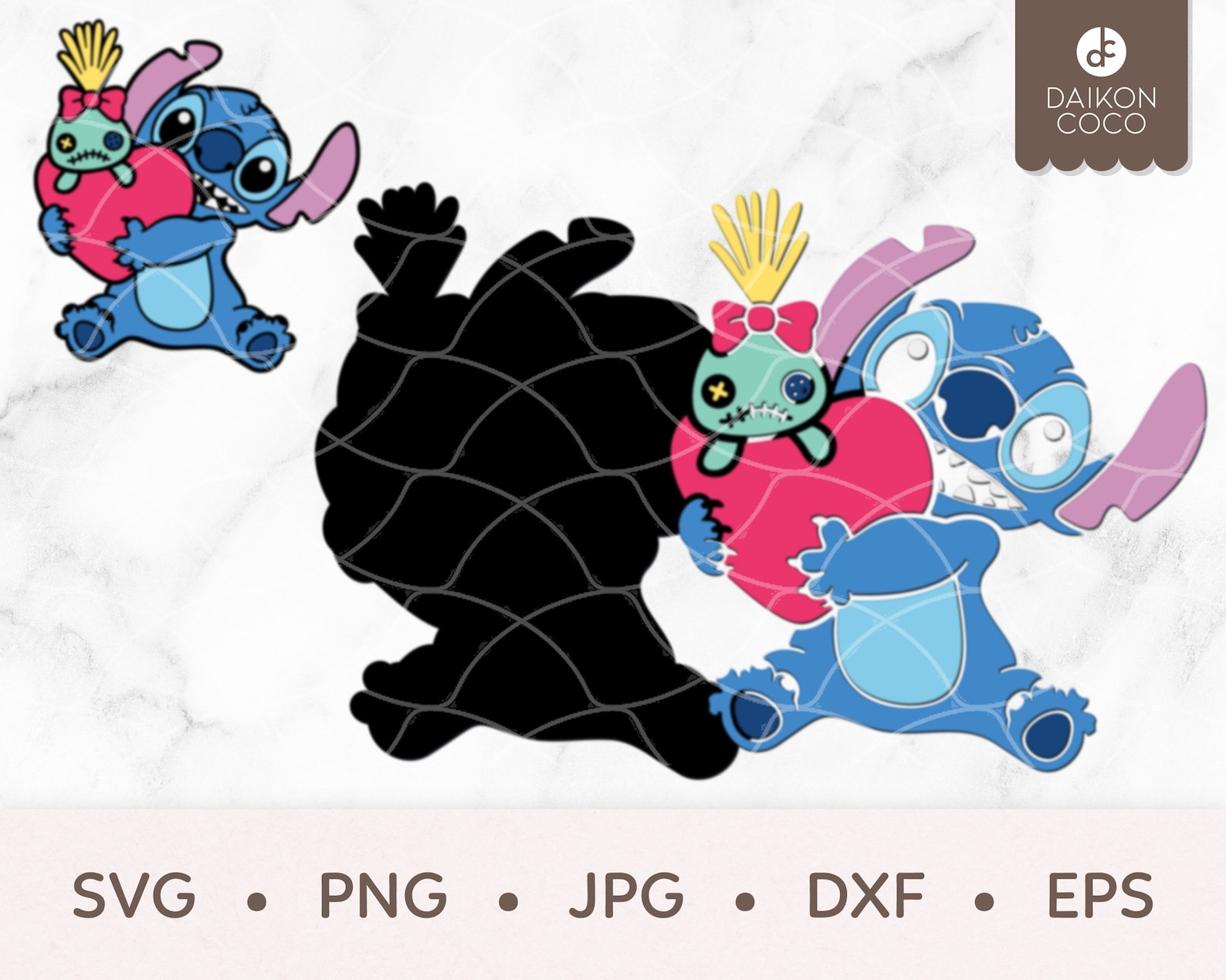 Stitch and Scrump SVG Stitch Valentine SVG Svg Png Jpg Dxf - Etsy