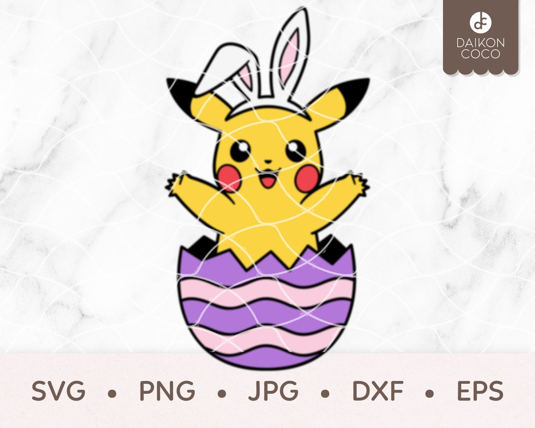 Pikachu Easter SVG, Pikachu Easter Bunny SVG, Pikachu Easter Egg SVG ...