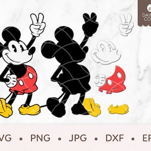 Mouse Peace Sign SVG, Retro Mouse Peace SVG, Svg Png Jpg Dxf Eps Cricut ...