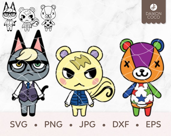 Animal Crossing Villagers SVG Layered & Outlined Raymond | Etsy
