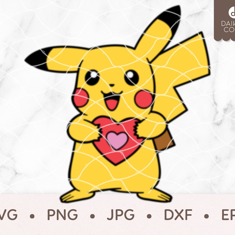 Pikachu Heart Svg - Etsy UK