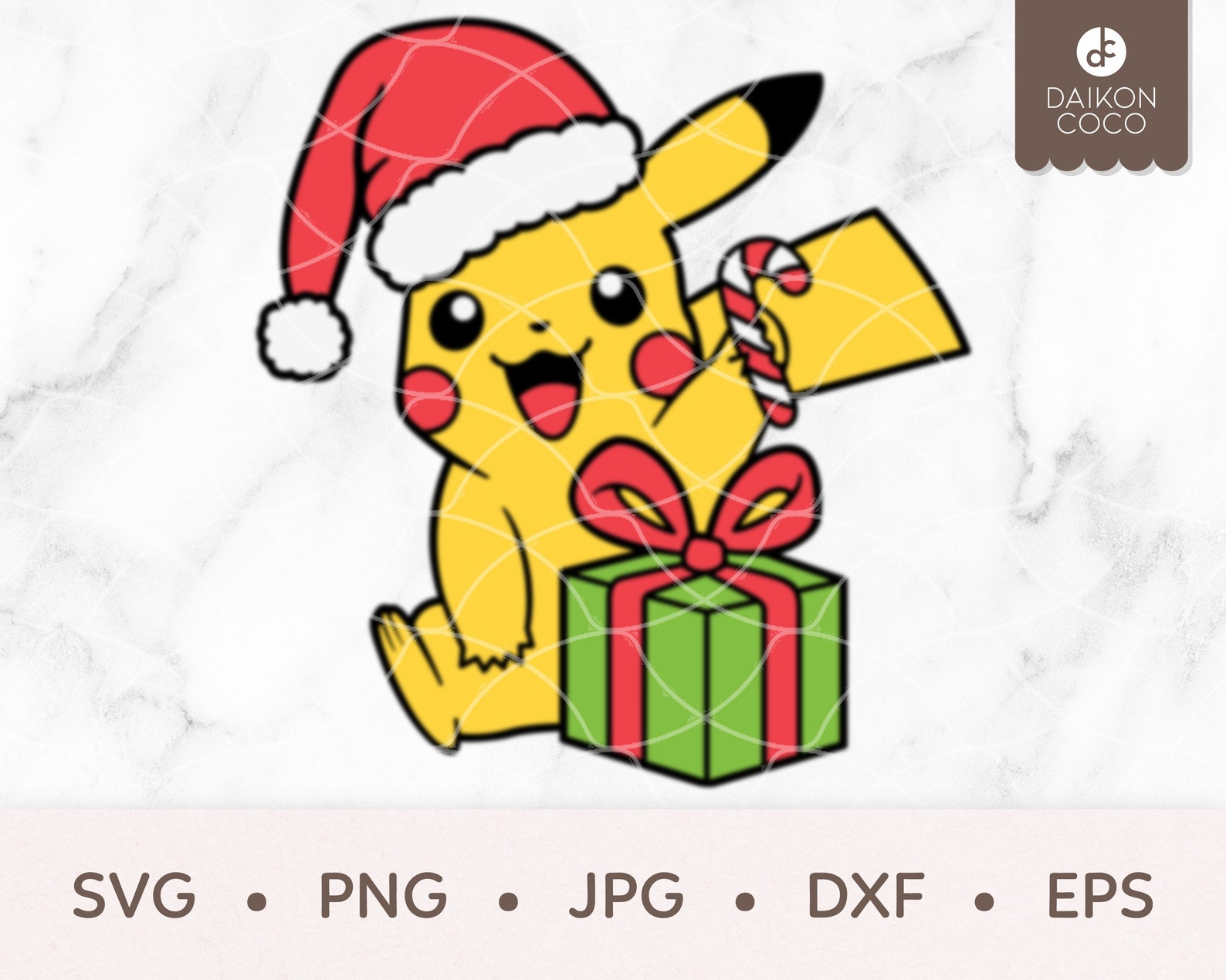 Pikachu Christmas SVG Pikachu Santa Svg Pikachu Candy Cane | Etsy