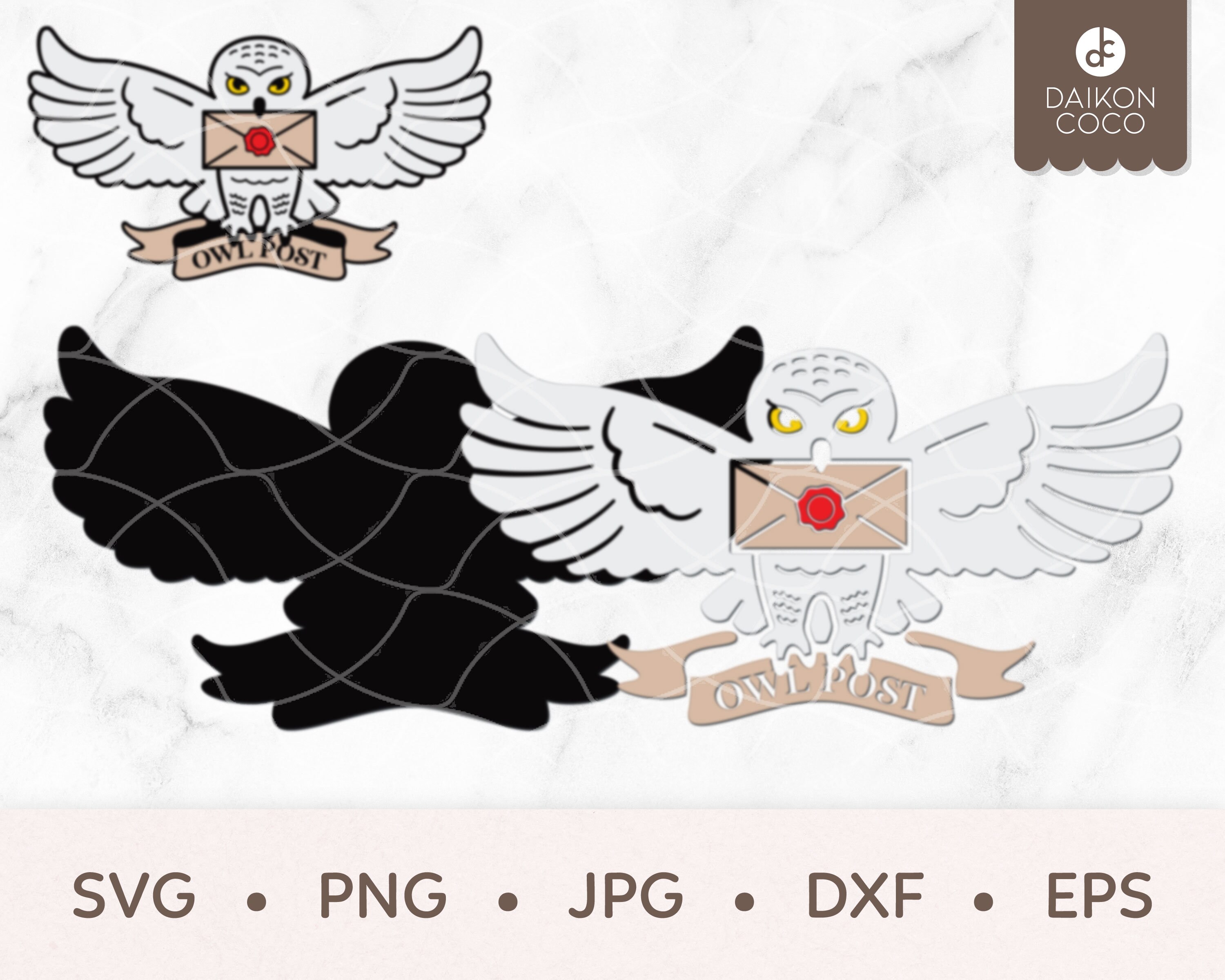 Owl Post SVG Snowy Owl SVG svg png jpg dxf eps Cricut | Etsy