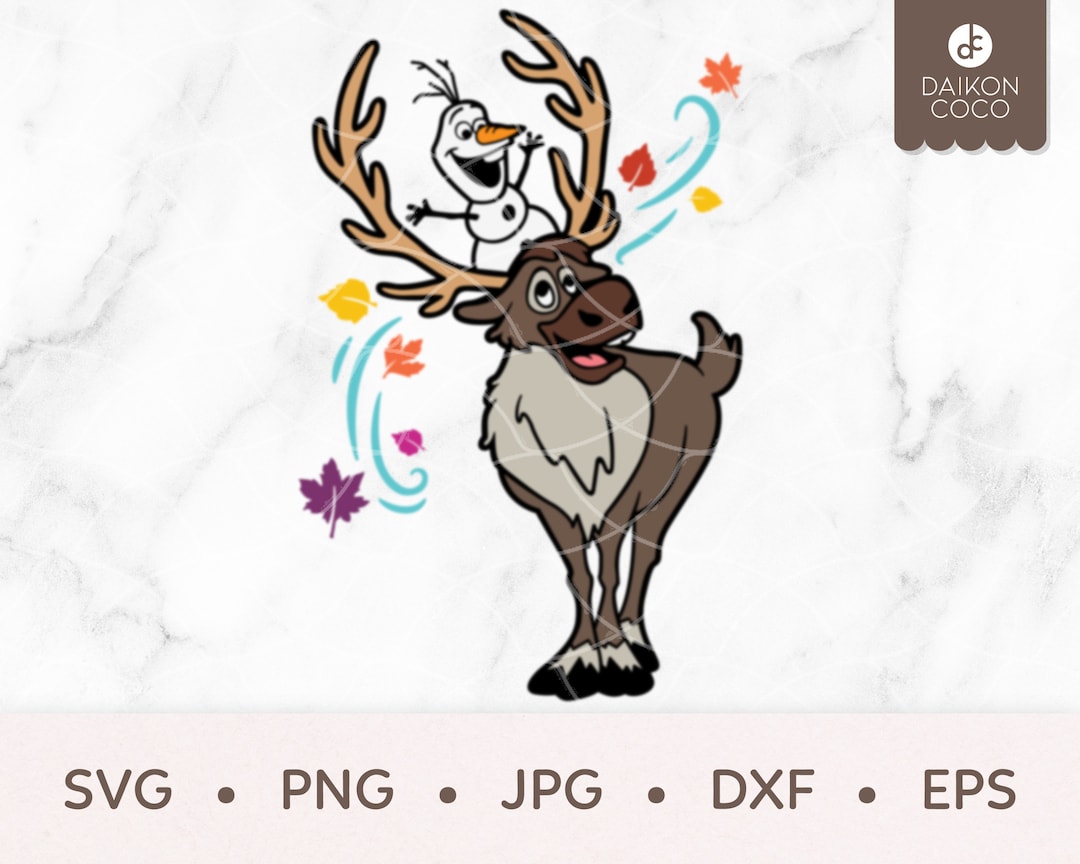Olaf and Sven SVG, Olaf Autumn Leaves SVG, Frozen Autumn Wind SVG, Svg ...