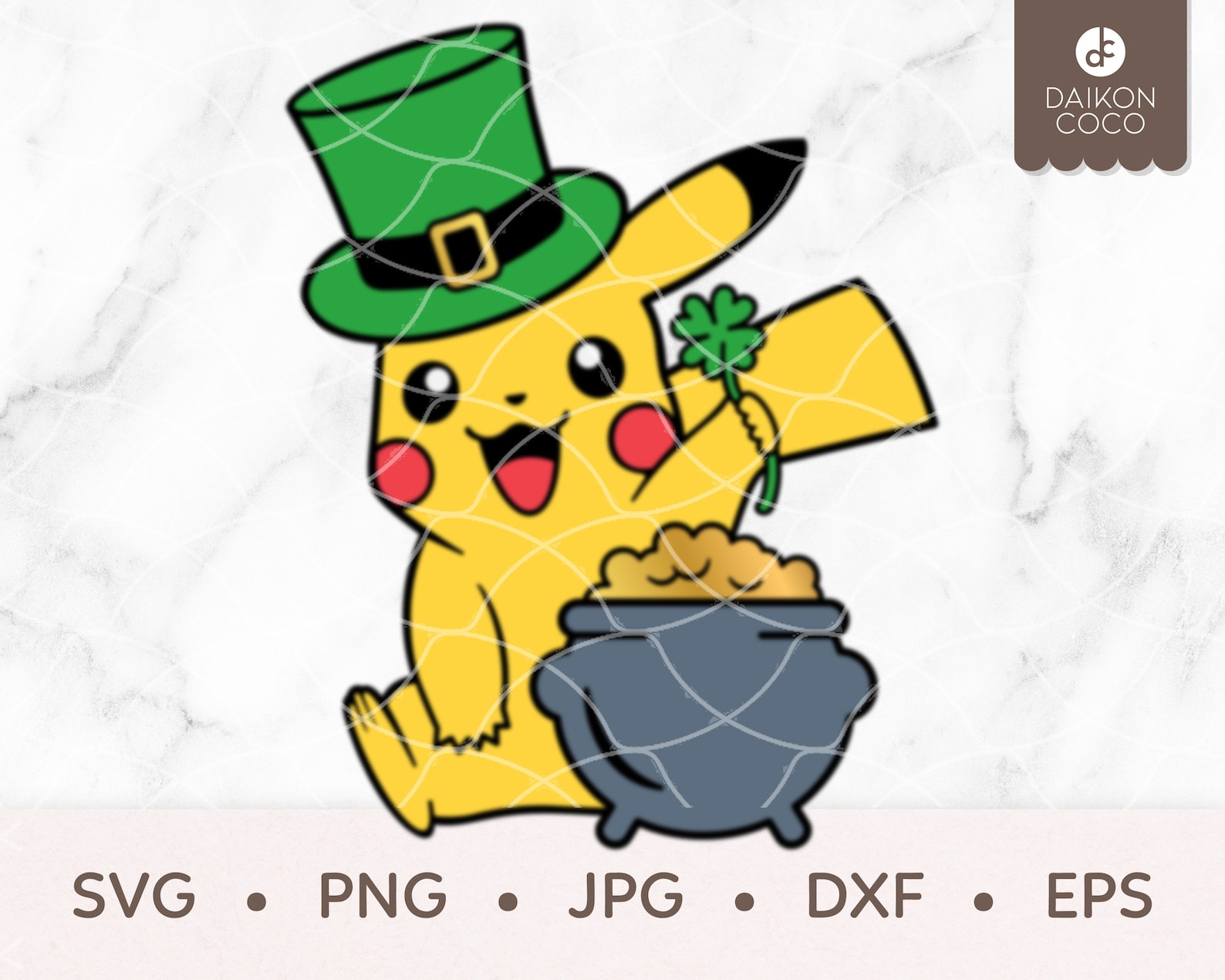 Pikachu St. Patricks SVG Pikachu Leprechaun SVG Pot of Gold | Etsy