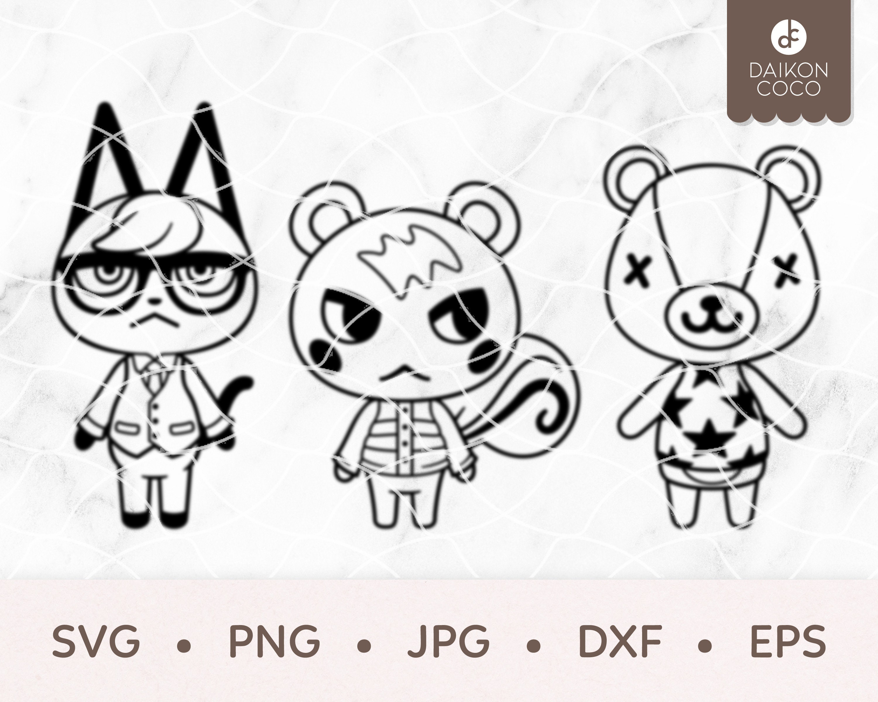 Animal Crossing Villagers SVG Layered & Outlined Raymond | Etsy