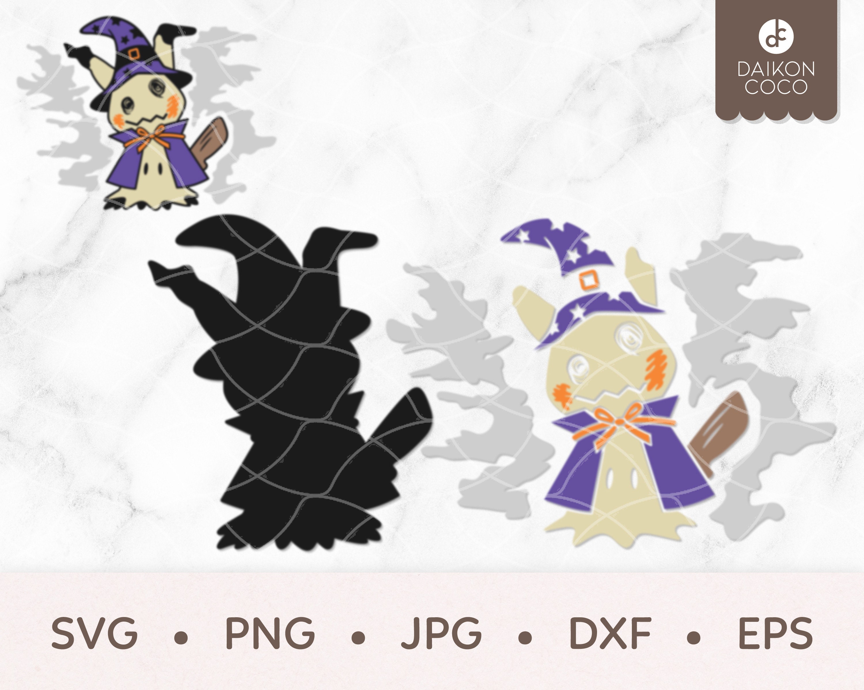 Mimikyu SVG Mimikyu Halloween SVG Mimikyu Wizard svg | Etsy