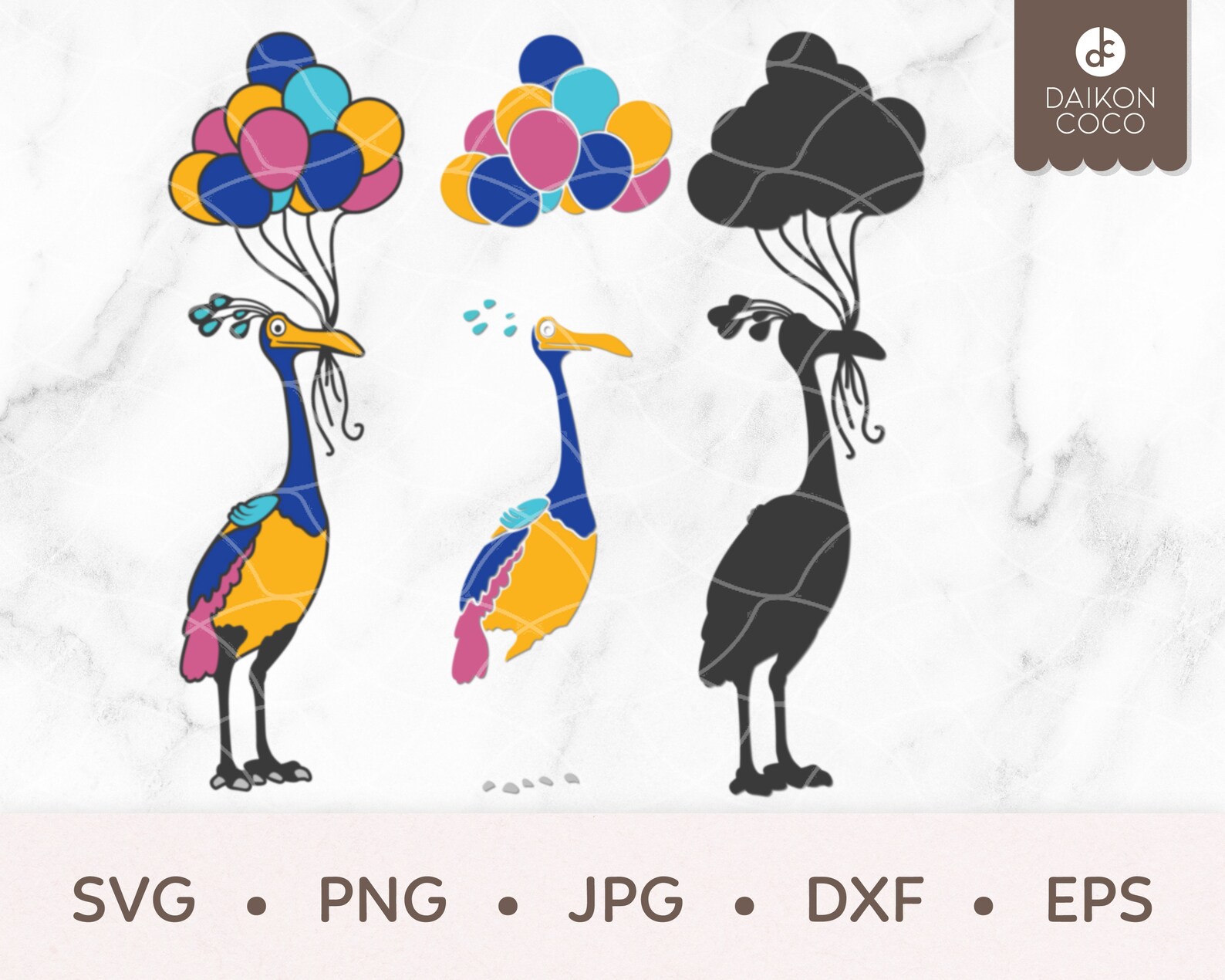 Up Kevin Bird SVG, up Balloons SVG, up SVG, Kevin Bird Peacock With ...