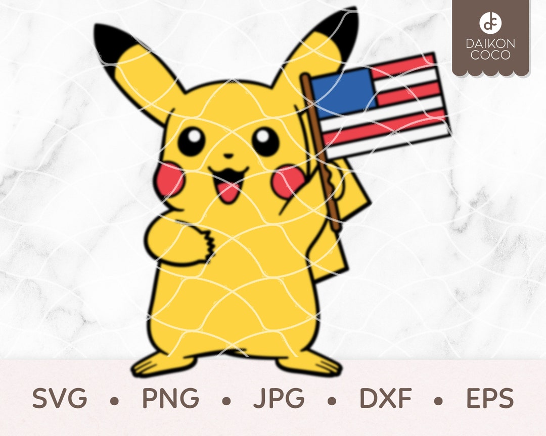 Pikachu 4th of July SVG, Pikachu Independence Day SVG, Pokemon July 4th ...