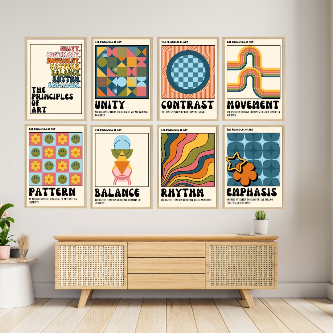 Retro Principles of Art Poster Set - Etsy