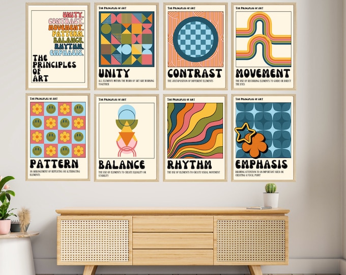 Retro Principles of Art Poster Set - Etsy