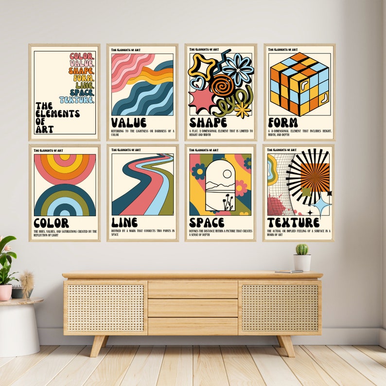 Retro Elements of Art Poster Set - Etsy