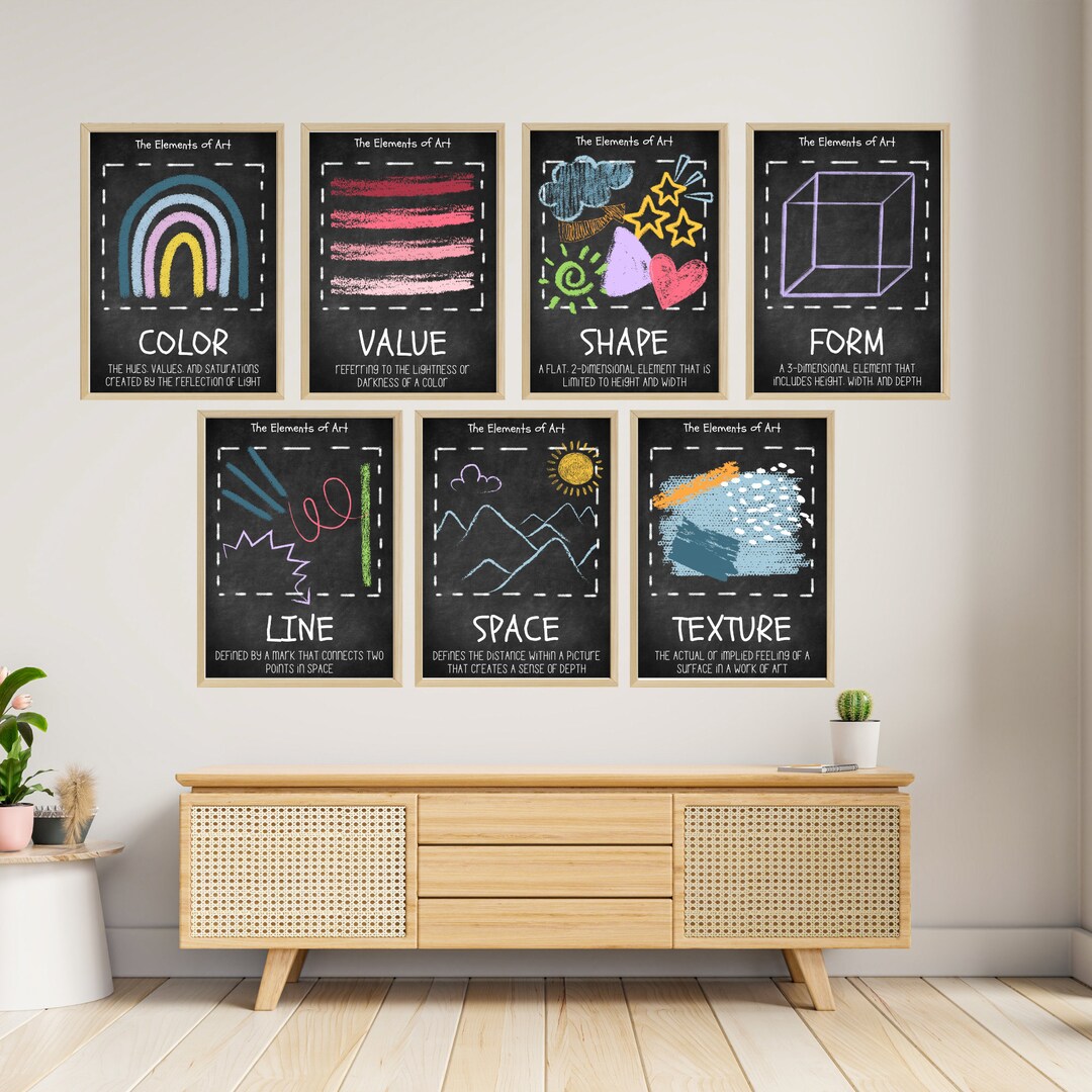 Chalkboard Elements of Art Poster Set - Etsy