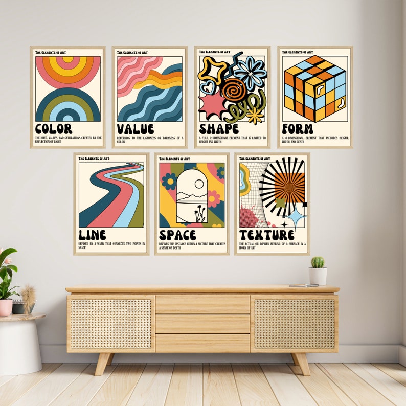 Retro Elements of Art Poster Set - Etsy UK