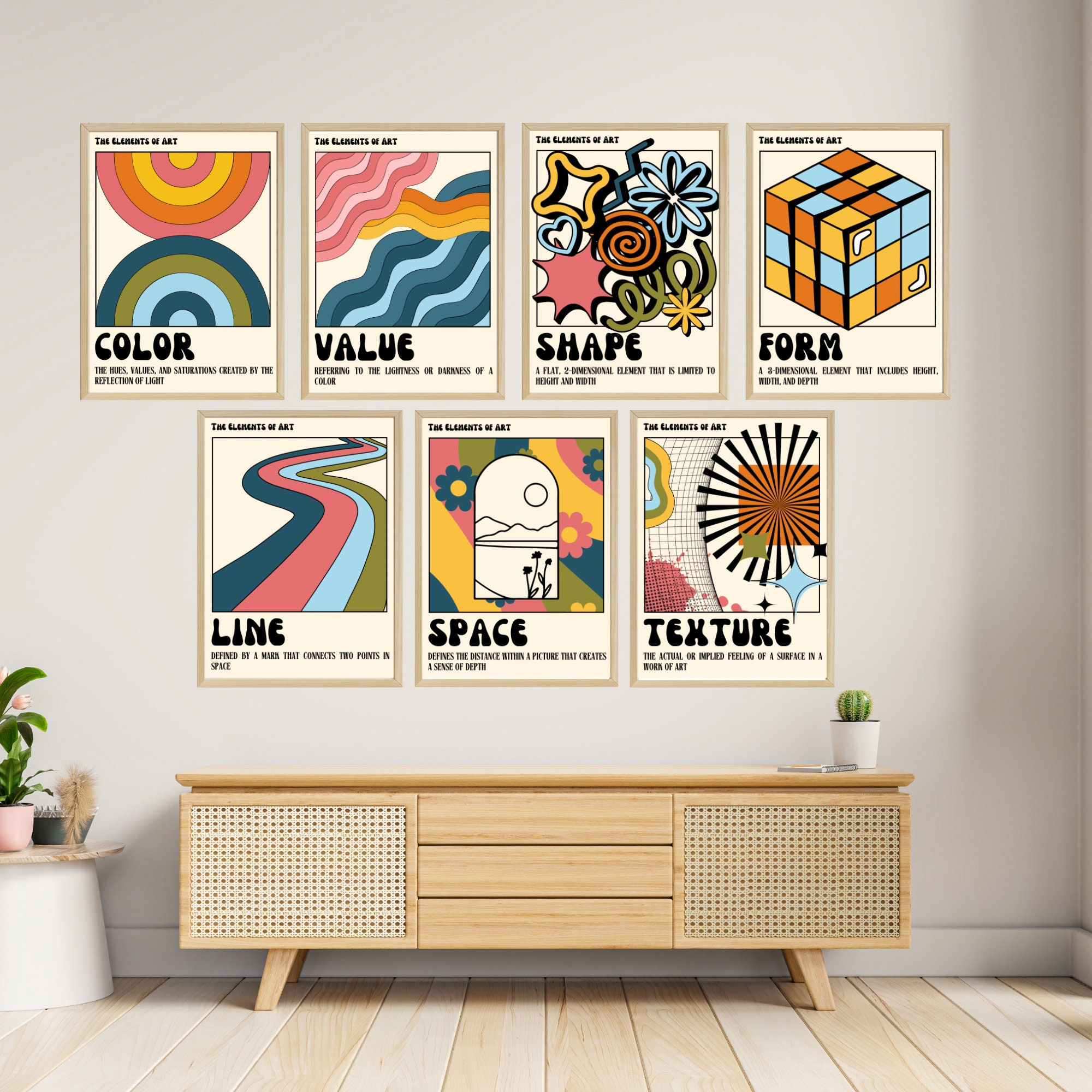 Retro Elements of Art Poster Set - Etsy UK